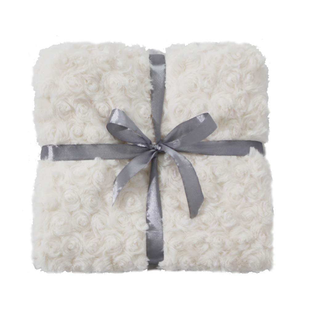 Valea Home Faux Fur Throw Pillow Covers for Couch Decorative Plush Swirl Luxury Super Soft Throw Pillow Case Set 18 x 18, Pack of 2, Ivory White