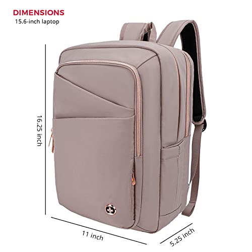 Swissdigital Design Katy Rose Laptop Backpack For Women,College Bookbags With USB Charging Port,Large Capacity Computer Backpacks For Work Business Lotus (SD1006F-82)