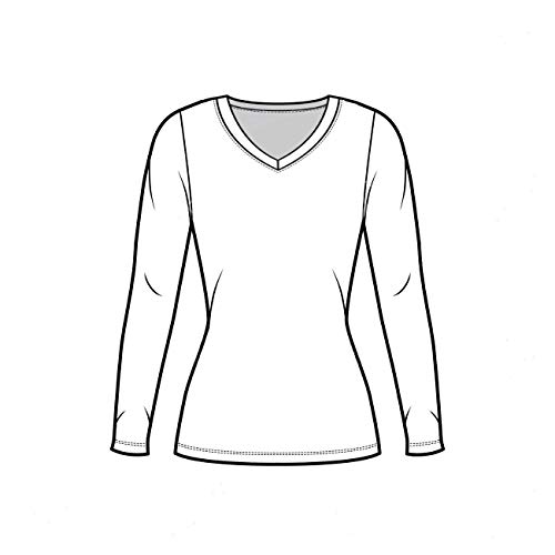 Women's Under Scrubs Long Sleeve T-Shirt Comfort V-Neck Medical Underscrub Tee -Super Soft and Stretchy (Heather Charcoal, Medium)