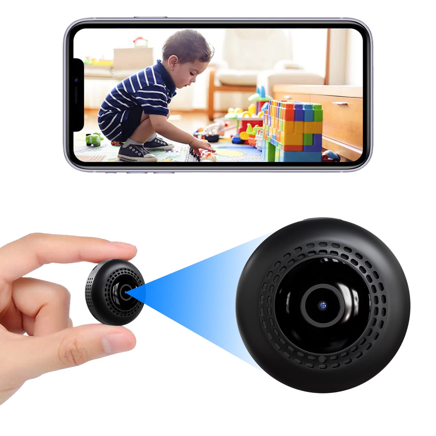 Mini Home Security Camera,4K HD Mini Wireless Camera,Security Cam with Wide Angle Lens,Full HD Nanny Cam,Micro Surveillance Camera with Night Vision&Motion Detection ty-03