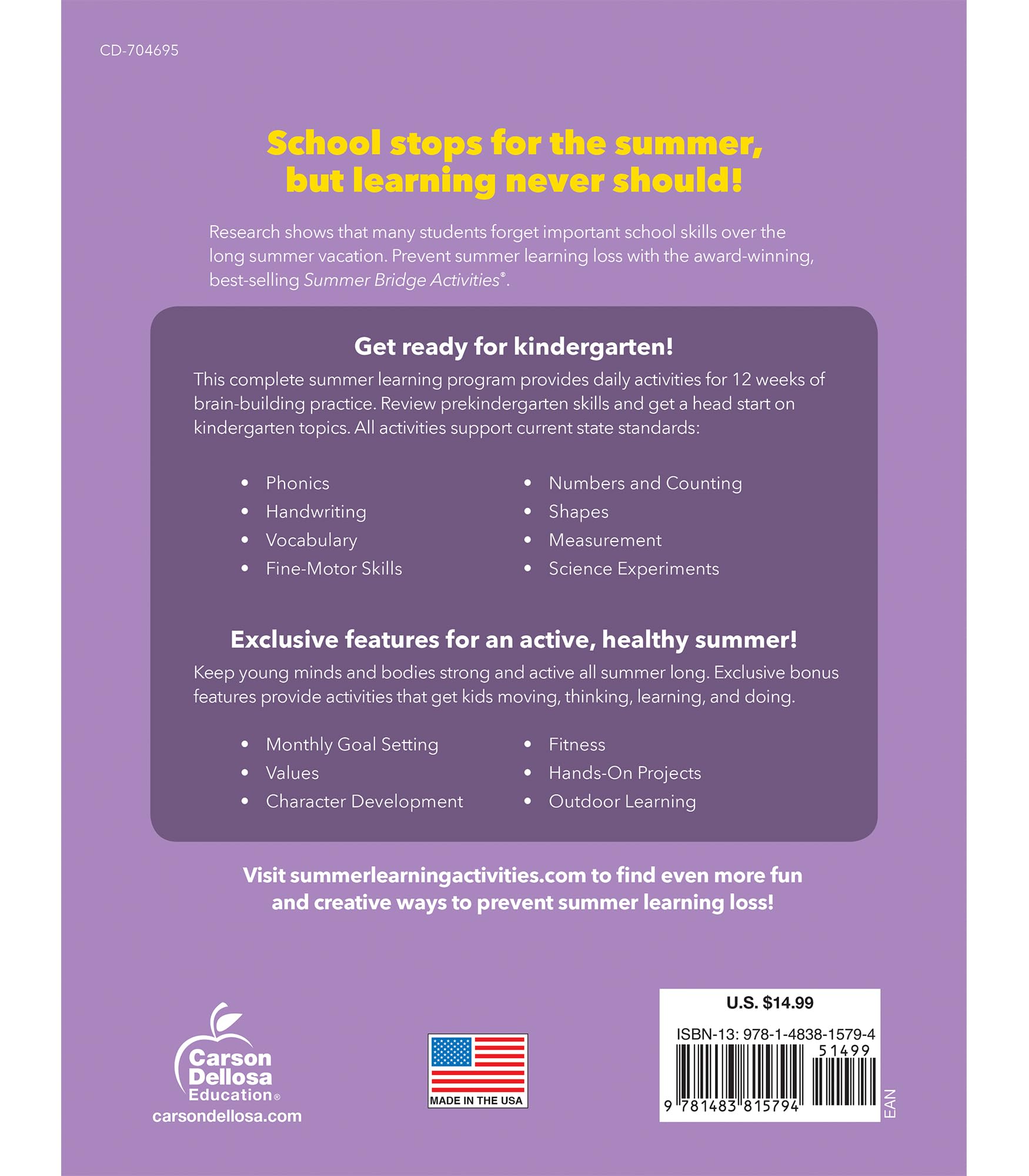 Summer Bridge Activities Preschool to Kindergarten Workbooks, Phonics, Handwriting, Math, Early Learning Summer Learning Activities, Kindergarten Workbooks All Subjects With Flash Cards