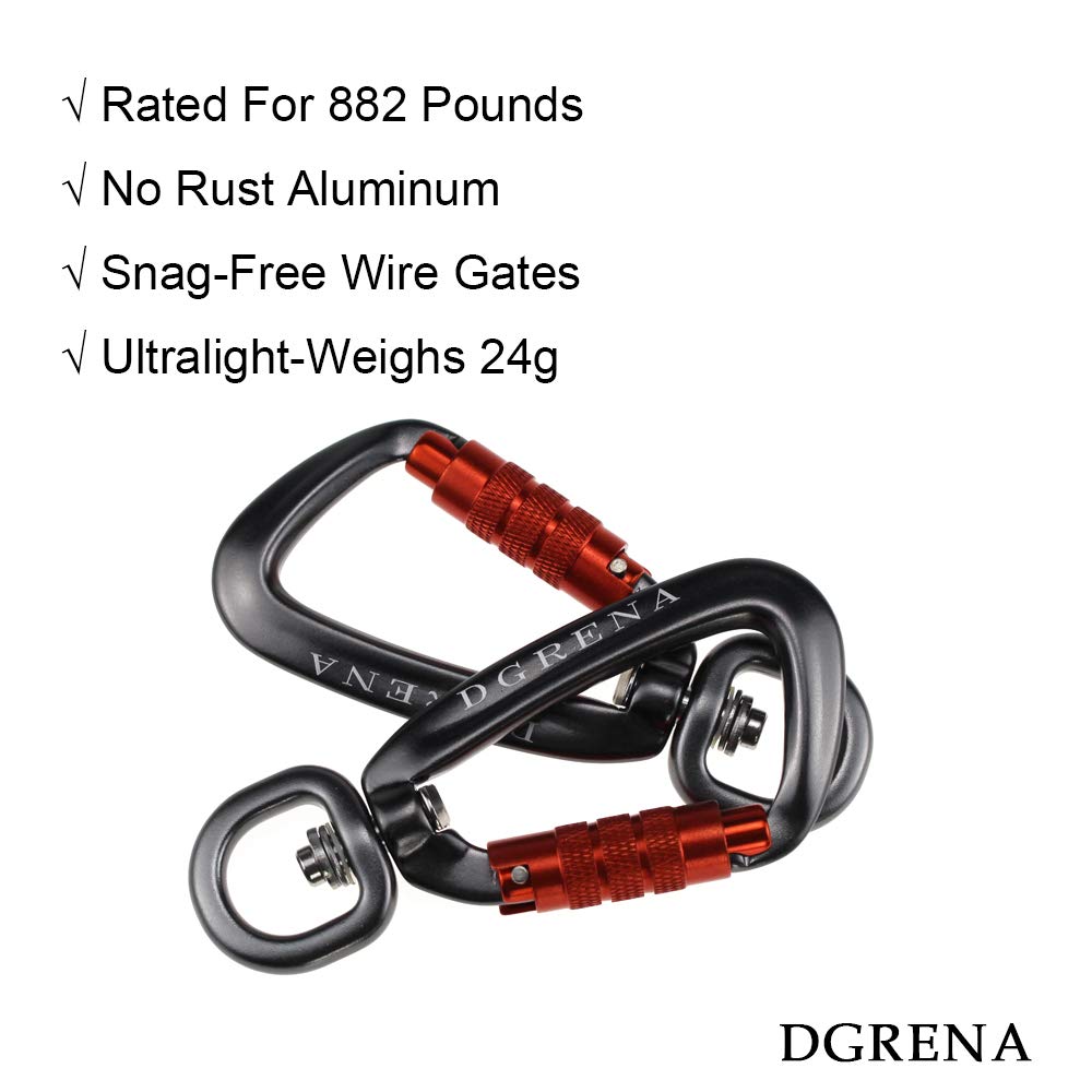 DGRENA Carabiner, Keychain, Spring Buckle,Made of high Hardness Aluminum which is Suitable for hammocks, Home Tools, Camping, Hiking, utilities, and etc. (Gray)
