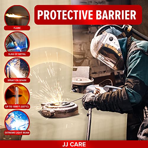 JJ CARE Welding Blanket - 2 Packs 6ft x 6ft Welding Mat - 850GSM Fiberglass Welding Blanket with Brass Grommets, Welders Blanket for Grill, Smoker Welding Blanket Heavy Duty, Welding Tarp & Shield