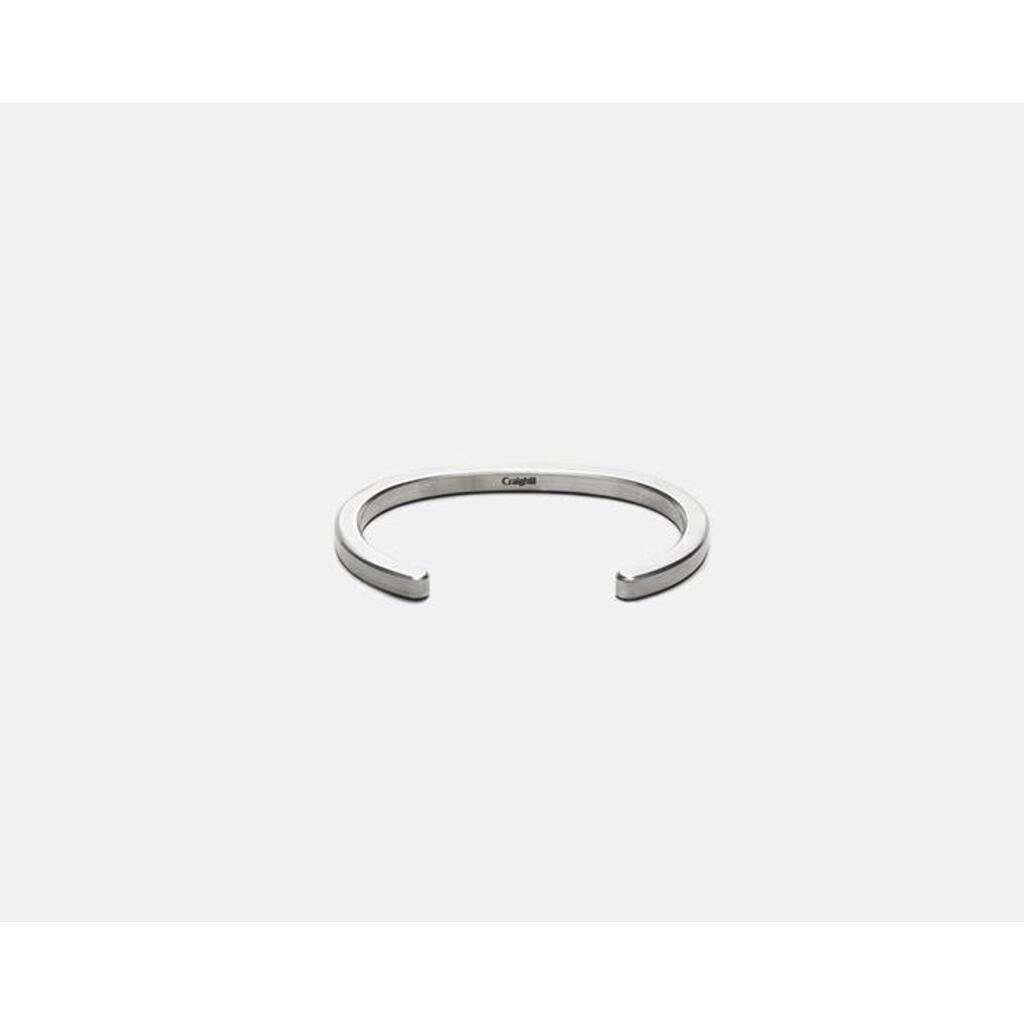 Craighill Radial Cuff - Modern Cuff Bracelet for Men and Women, Minimalist Oval Bangle, Solid Metal Construction, Polished Finish, Precision-Machined - Stainless Steel