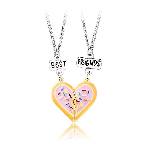 TTPAIAI 30 Best Friends Half Heart Pendant Necklace for Girls, Best Friend Jewelry,Friendship Gift Girls BFF Necklaces-Love (Silver Heart)