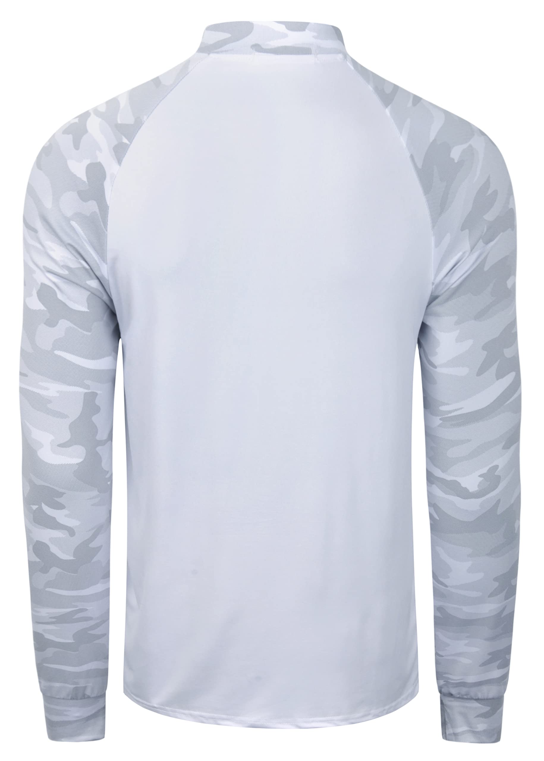 Derminpro Men's Quick Dry Camouflage Long Sleeve Two-Tone Fishing T-shirts White X-Large