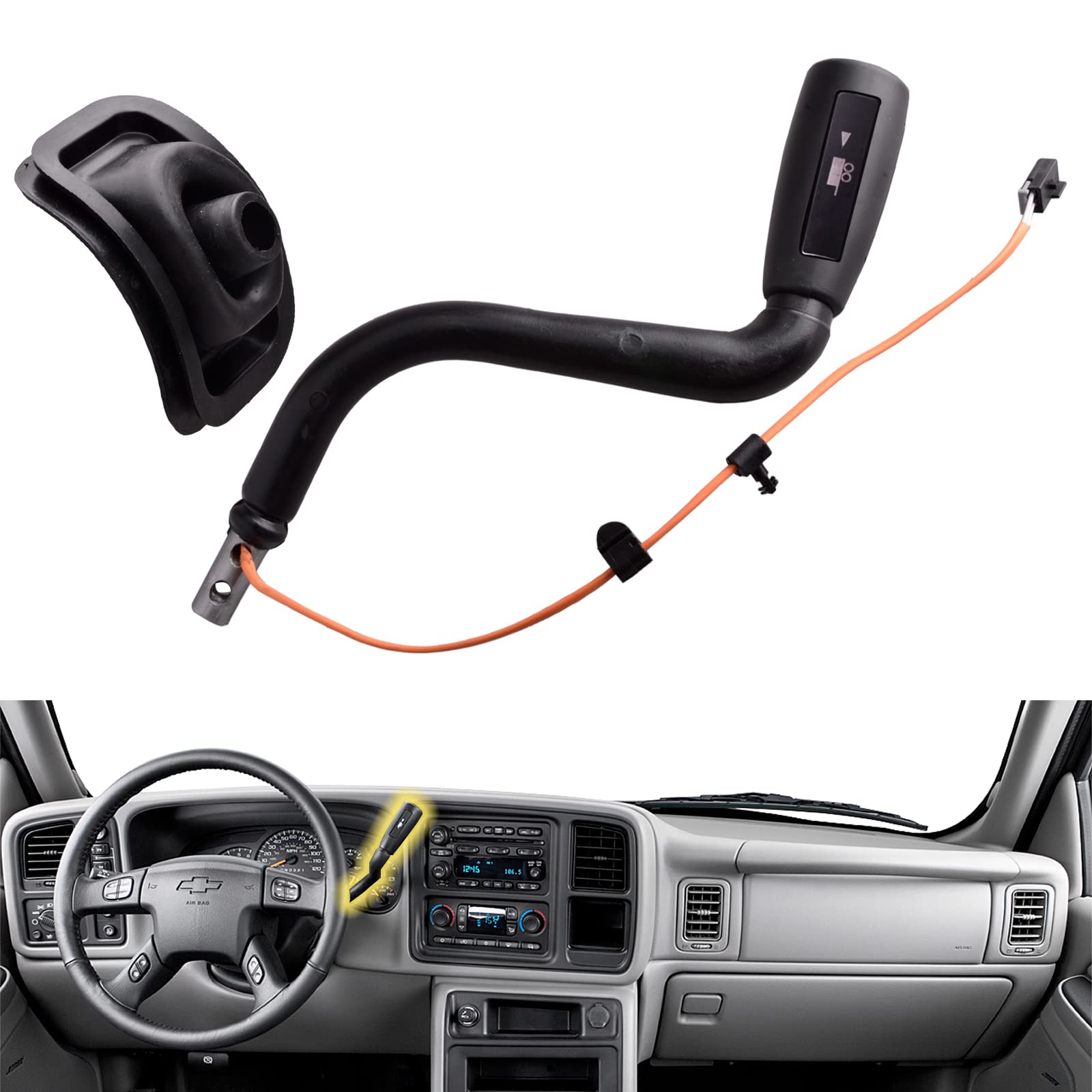 GrteRokky Gear Shift Lever w/Tow Haul Button compatible for Chevrolet Avalanche 2002-06 Tahoe/Suburban 2000-06 Silverado 1999-06 GMC Sierra 1999-07 replace shifter 15038407