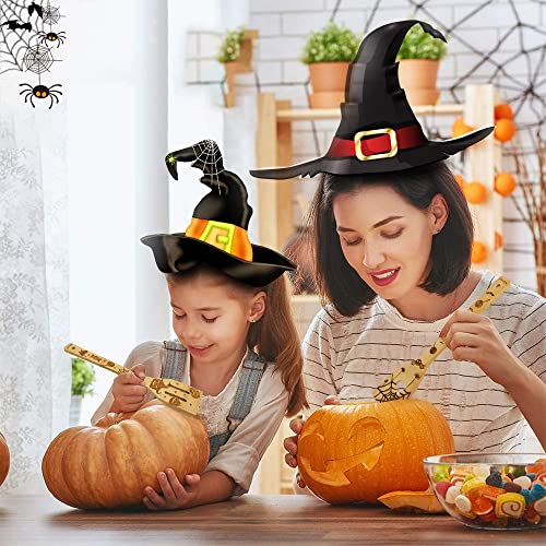 Nialnant Halloween Wooden Kitchen Utensil Set with Storage Bucket, Wooden Spoons for Cooking,Non-Stick Bamboo Cooking Utensils,Fun Gift Ideas for Women - Witch Pattern