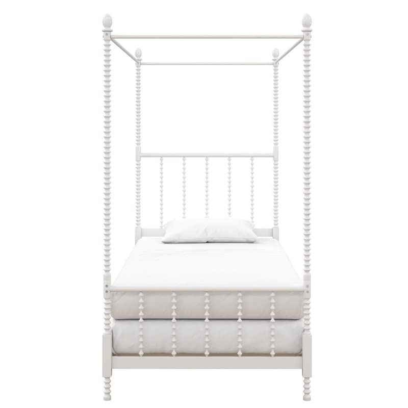 DHP Emerson Metal Canopy Bed in Twin Size Frame in White