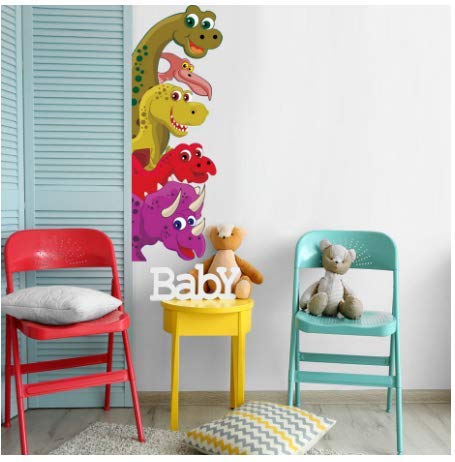 Dinosaurs Behind The Door Decals Dinosaur Wall Decals Peel & Stick Removable Stickers for Children Kids Bedroom Living Room Mural Wall Art