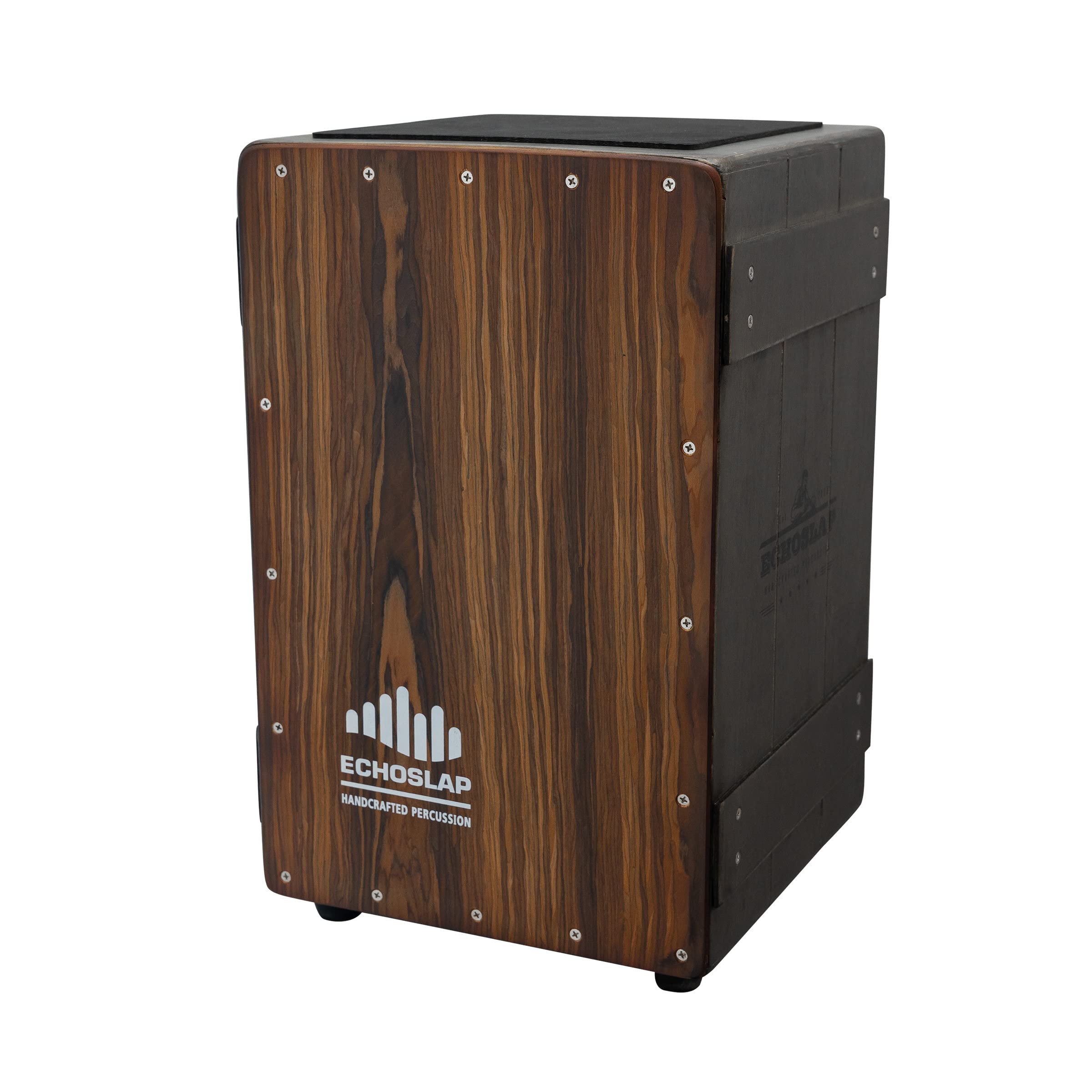 Echoslap Vintage Crate Cajon - Brazilian Rosewood, Hand Crafted, 4 Adjustable Snare Wires, Siam Oak Body, Plus Gig Bag