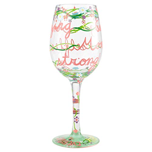 Enesco Designs by Lolita Mom Everyday Hand-Painted Artisan Wine Glass, 1 Count (Pack of 1), Multicolor