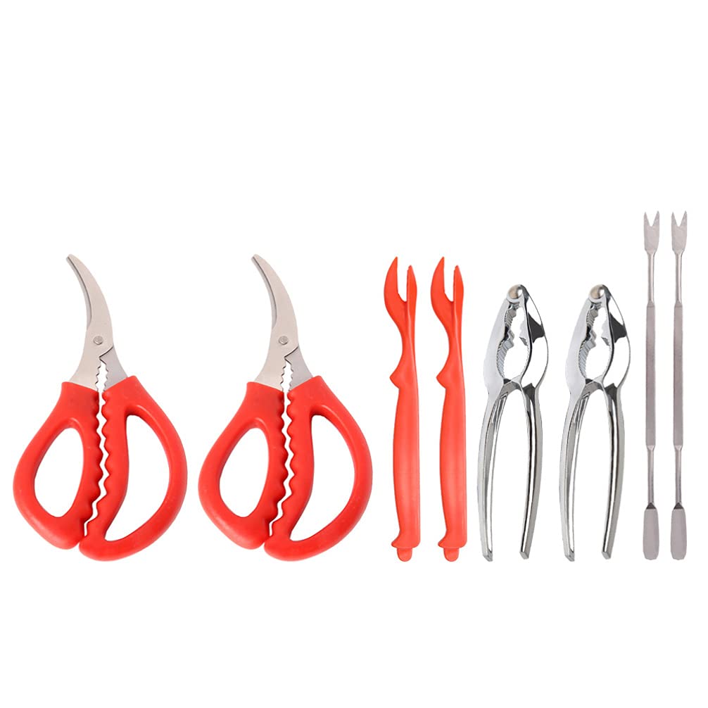 Hemoton 1 Set 8pcs Crab Eating Tool Lobster shellers Crab Leg Forks Lobster Picks Crab Tool Lobster Shell Opener Shrimp Lobster Utensils Seafood Utensils shelled Stainless Steel Appliance