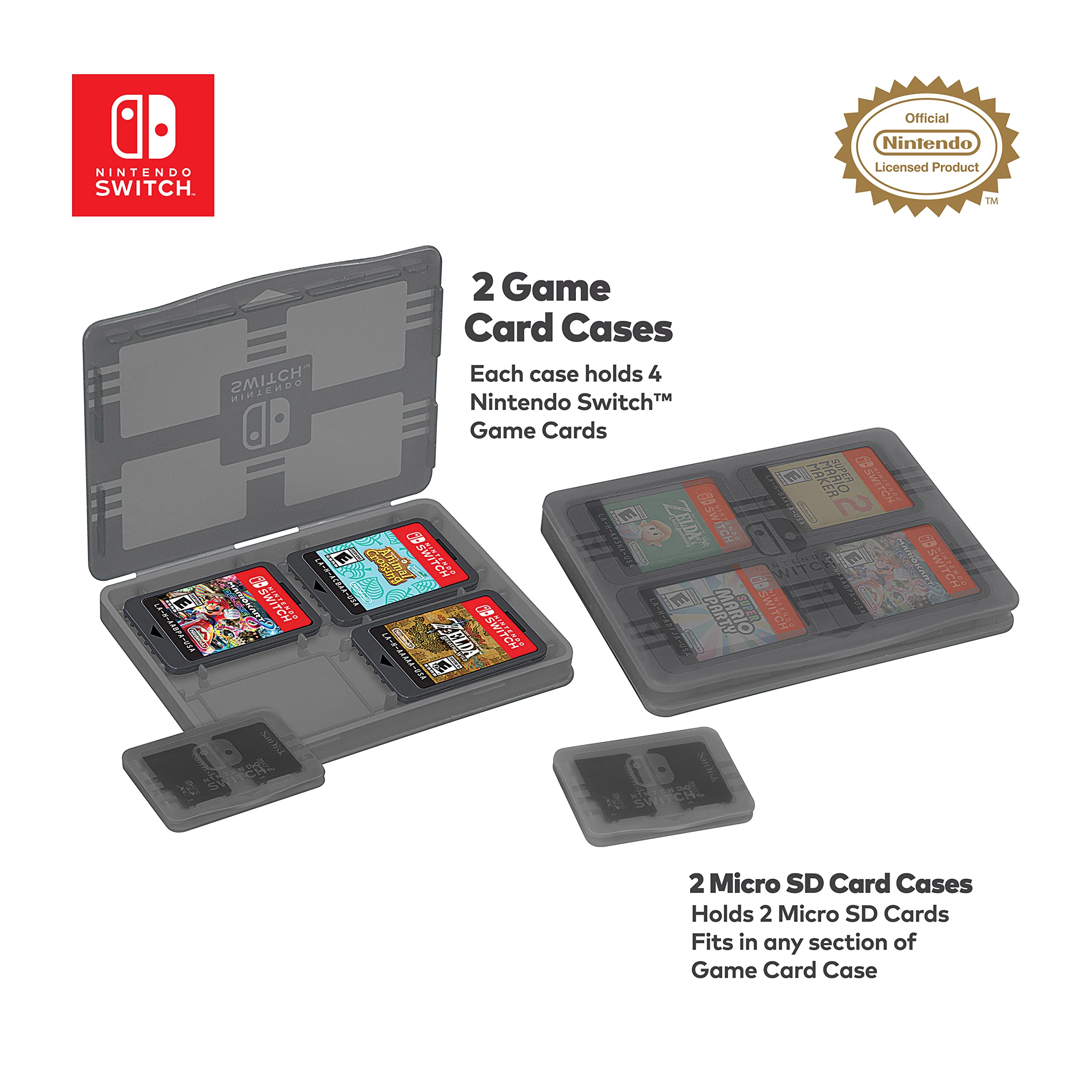 Game Traveler Nintendo Switch Deluxe OLED Case - Also for Switch & Switch Lite, Blue Ballistic Nylon, Viewing Stand & Bonus Game Cases, Deluxe Handle, Licensed by Nintendo, #1 Selling Case in USA