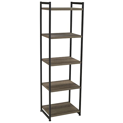 Household Essentials 5 Tier Storage Tower Metal, Grey Shelf β Black Frame, Ashwood & 6-Tier Basket Over-The-Door Organizer, Lime