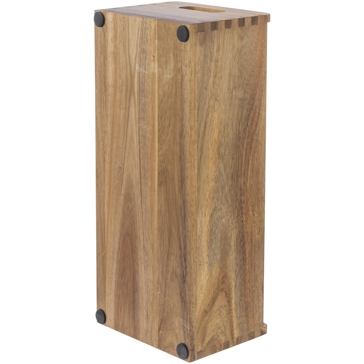 MyGift Modern Bathroom Caddy Rustic Natural Solid Acacia Wood Toiletries Storage Bin and Toilet Paper Roll Holder, Dresser or Vanity Countertop Organizer Basket