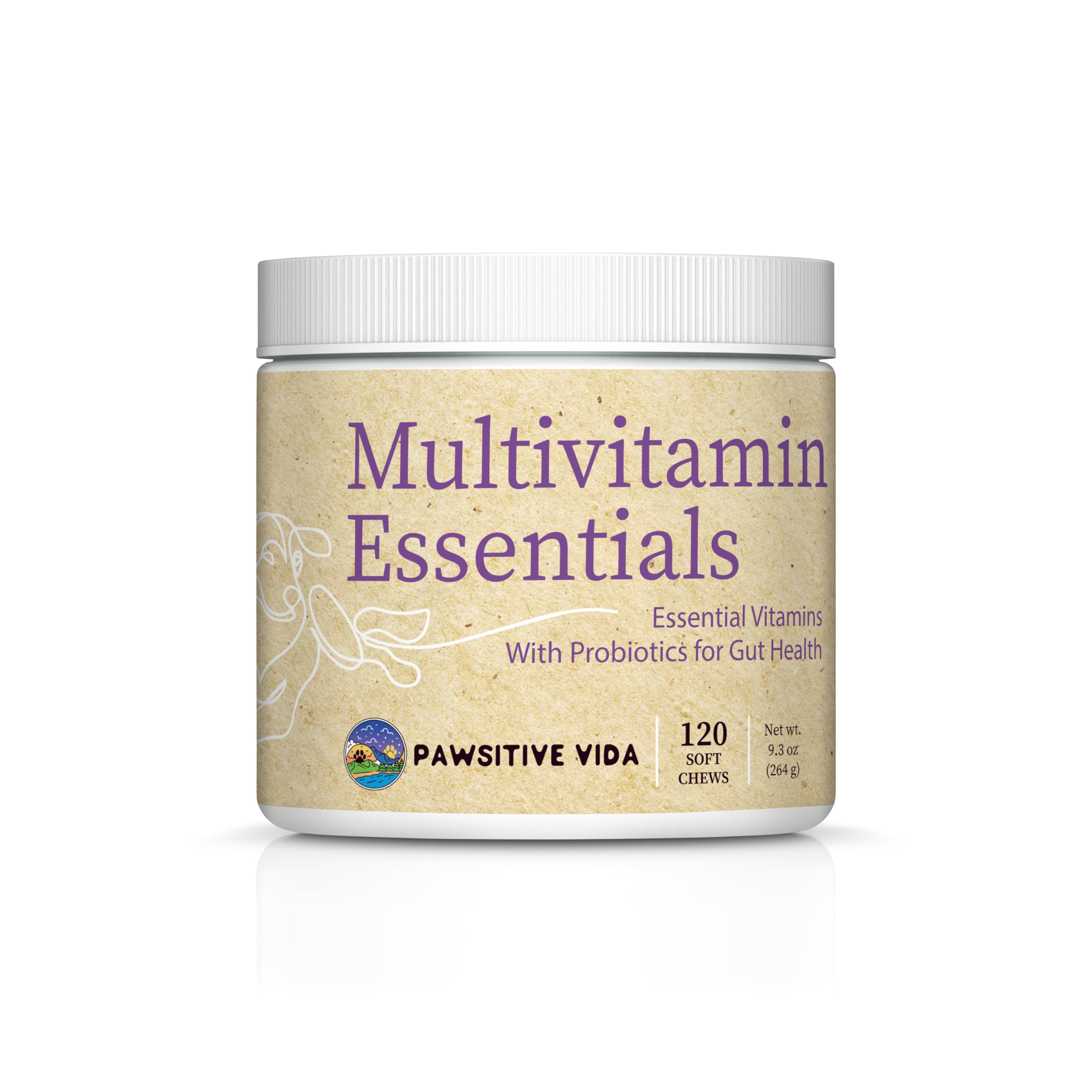 Pawsitive Vida All in 1 Multivitamin Chewable for Dogs with Glucosamine - Dog Vitamins and Supplements - Pet Joint Support Health - Immunity, Mobility, Digestion - 120 Count