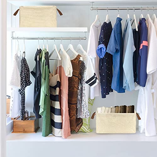 Tasmegol Clothes Steel Frame Storage Drawer Organizer Bins Foldable Closet Underwear Dresser Wardrobe Linen Fabric Cloth Box for Clothing Sock Bra Folded Pants Shirt(3 Sets Beige)