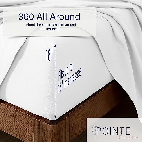 Pointehaven Heavy Weight Flannel Cotton Sheet Set, Full, Snow Flakes