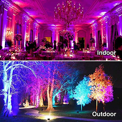 MELPO 30W Led Flood Light Outdoor 300W Equivalent, Color Changing RGB Lights with Remote, 120 RGB Colors, Warm White 2700K, Timing, Custom Mode, Uplight Landscape Lights,IP66 US 3-Plug (2 Pack)