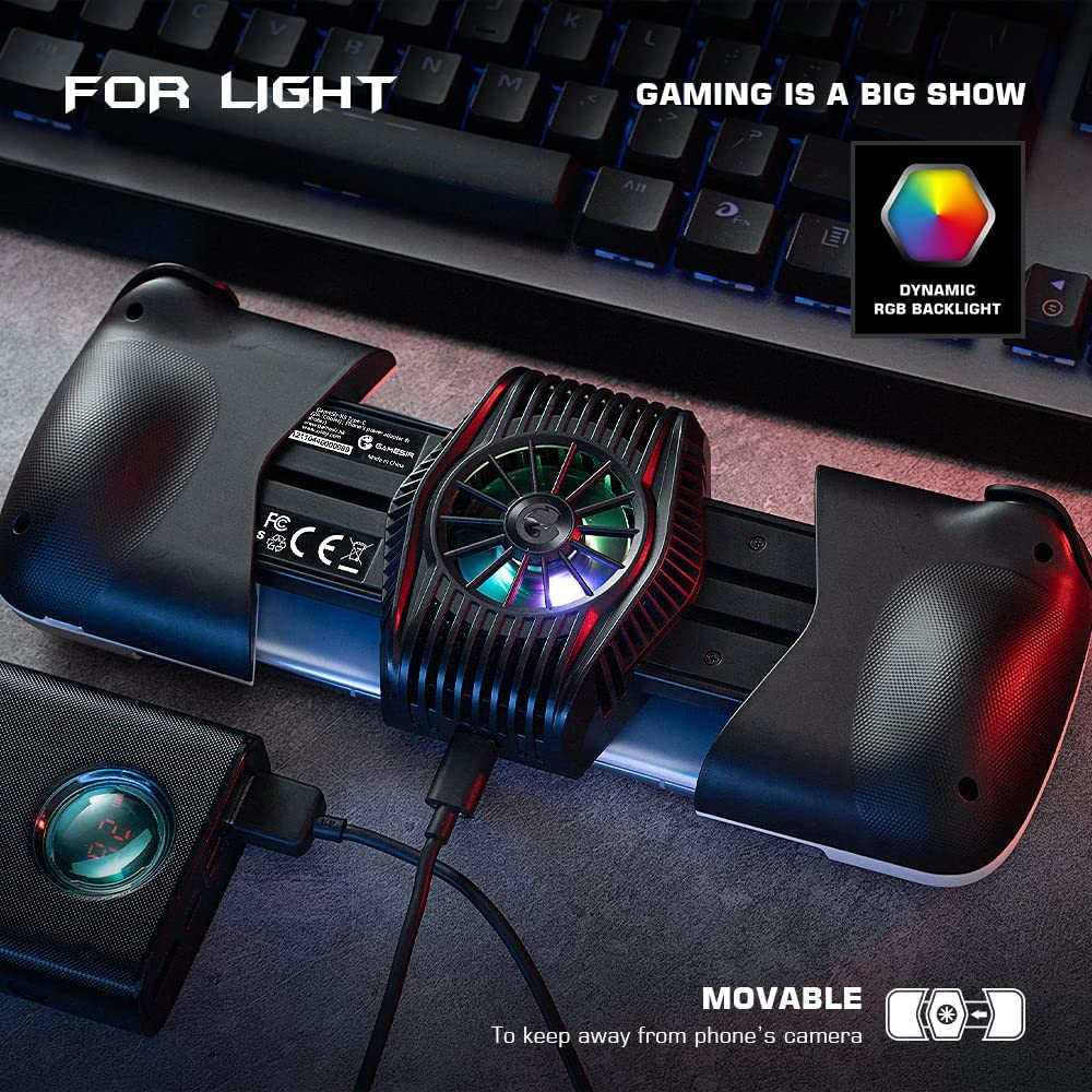 GameSir X3 Type-C Cooling Fan Android Controller with RGB Backlight, Zero Delay Mobile Controller with Magnetic&Detachable ABXY Buttons, D-Pads Support Cloudy Gaming, Stadia, Xbox Game Pass and More