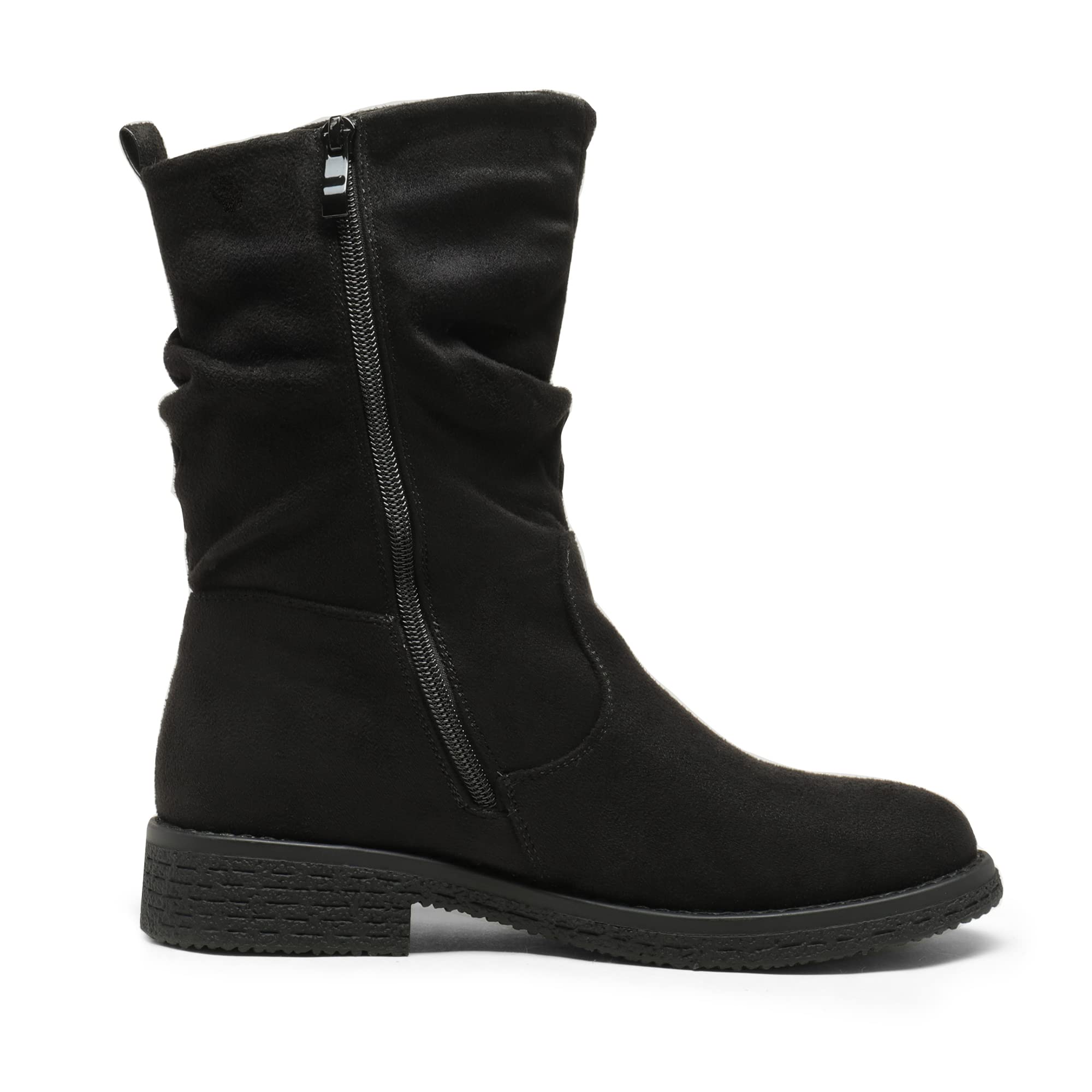 DREAM PAIRS Women's DMB213 Mid Calf Combat Riding Fashion Winter Boots Black Size 8