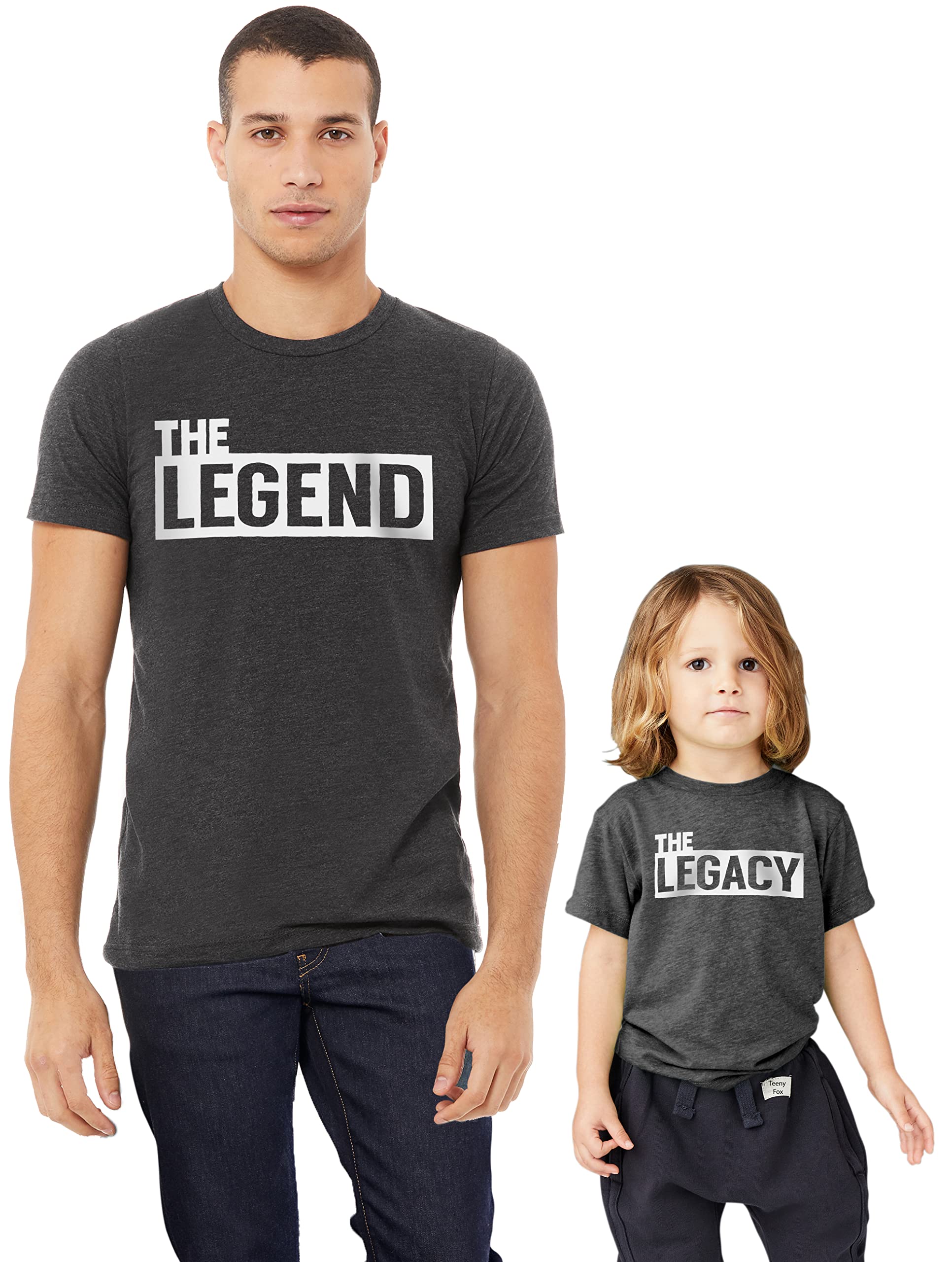 Teeny Fox The Legend Legacy Dad and Son Shirts Father Daddy Mini Tee T-Shirt Bodysuit Set for Family Matching Outfit