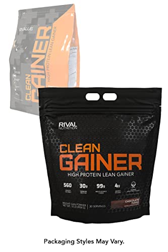Rivalus Clean Gainer - Chocolate Fudge 10 Pound - Delicious Lean Mass Gainer with Premium Dairy Proteins, Complex Carbohydrates, and Quality Lipids, No Banned Substances, Made in USA