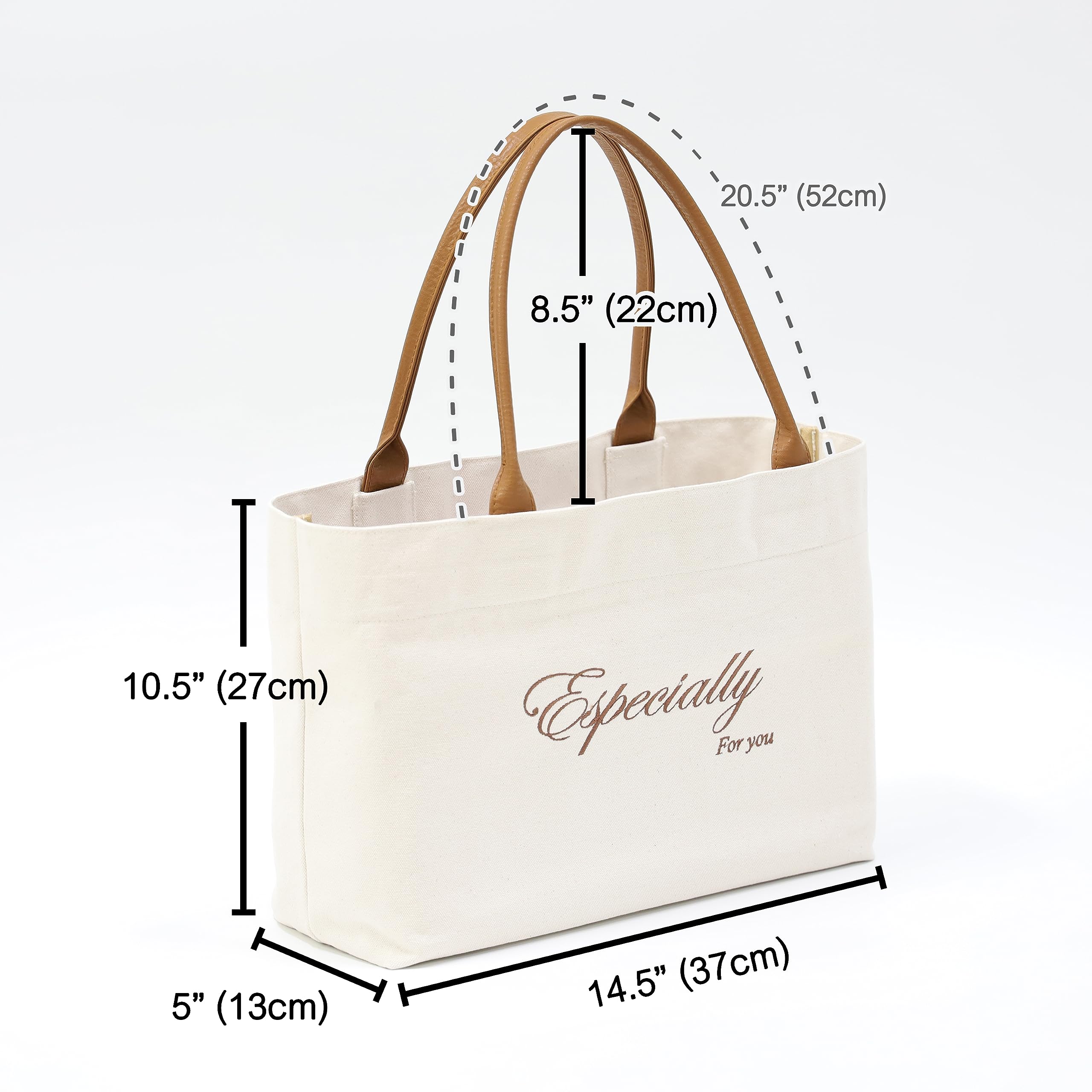 Customizable Personalized Zipper Tote with Embroidered Name, Initial, Text for Present, Gift, Wedding, Bridesmaid Heavy Duty Cotton Canvas Shoulder Bag (No Inner Bag Organizer)