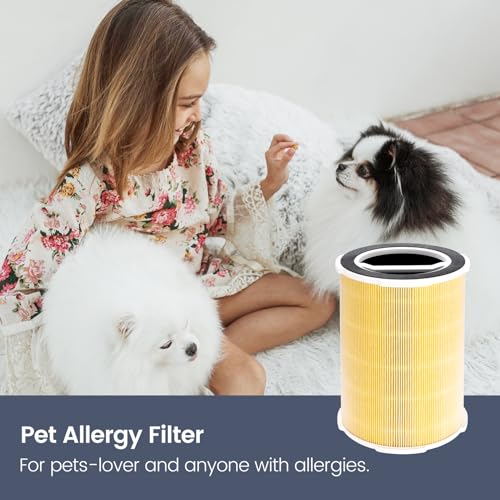 Ganiza G200S/G200 Air Purifier Replacement Filter for Pets, 3-in-1 True H13 HEPA and Activated Carbon Air Filter