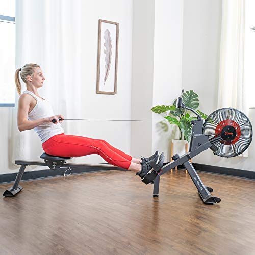 Sunny Health & Fitness Air Plus Magnetic Resistance Rowing Machine β SF-RW5940, gray