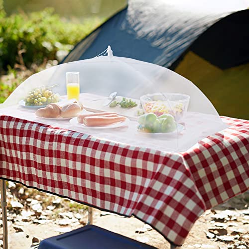 ZMCINER 7 Pack Food Tents Food Covers for Outdoors Mesh Screen Include 1 Extra Large (40"X 24") & 6 Standard (17"X 17") Collapsible and Reusable Mesh Food Covers for Outside, BBQ Party Supplies, Fruit Cover