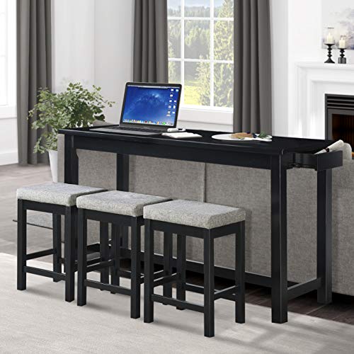 Lexicon Woodland 4-Piece Counter Height Dining Set, Black