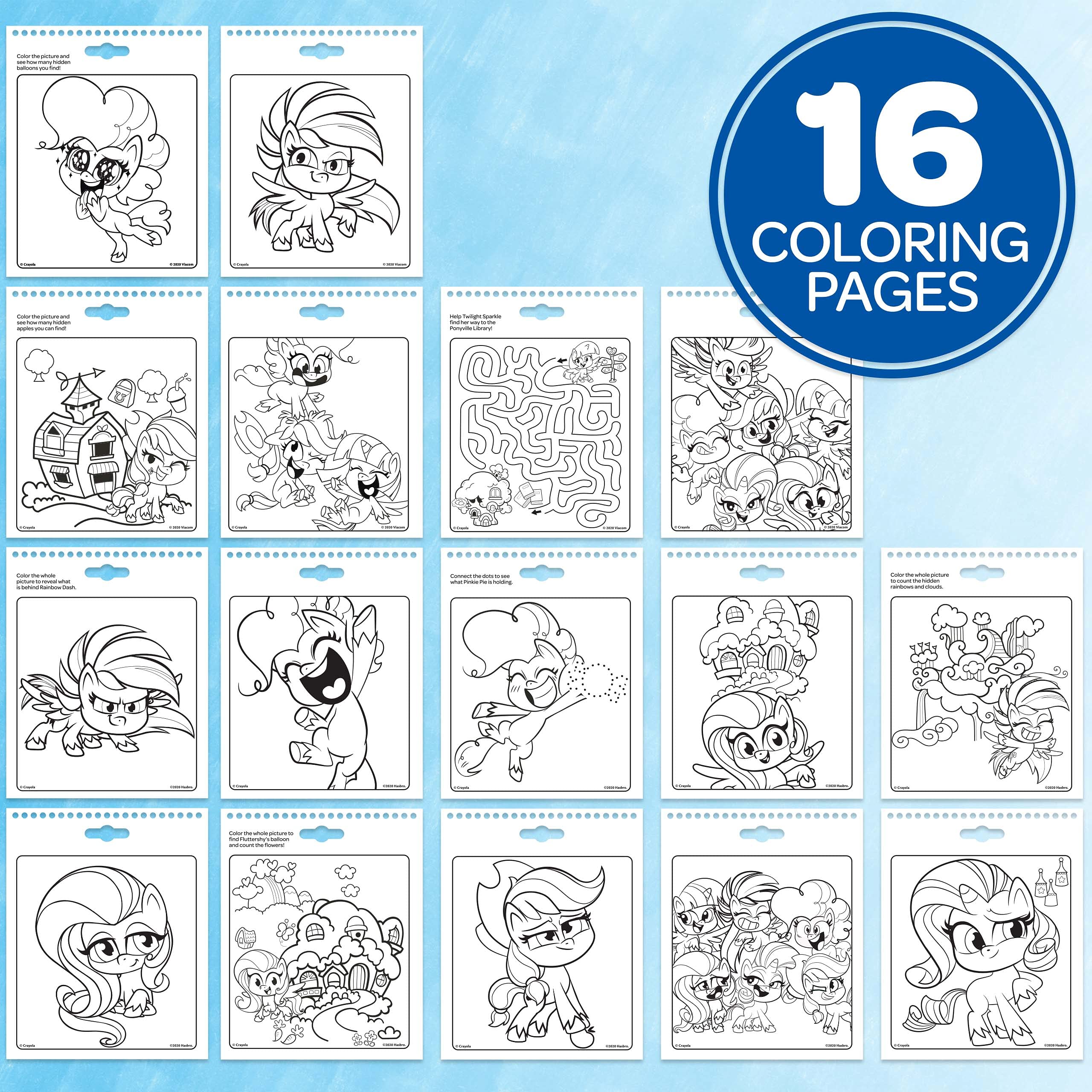 Crayola My Little Pony Color Wonder Activity Pad, 16 Mess Free Coloring Pages, Toddler Travel Activity, My Little Pony Gift