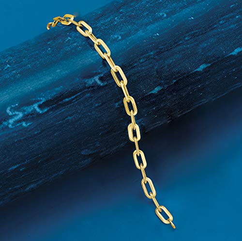 Ross-Simons Italian 14kt Yellow Gold Paper Clip Link Bracelet. 7 inches