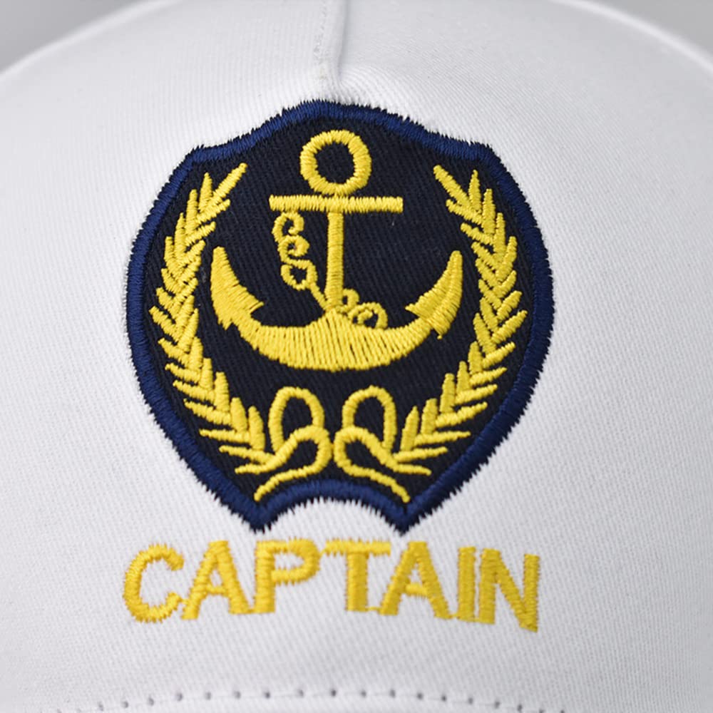 GUDVES Captain Hat Baseball Caps Nautical Marine Sailor Navy Hats, Adjustable Captain Boating Baseball Caps (Baseball Caps)