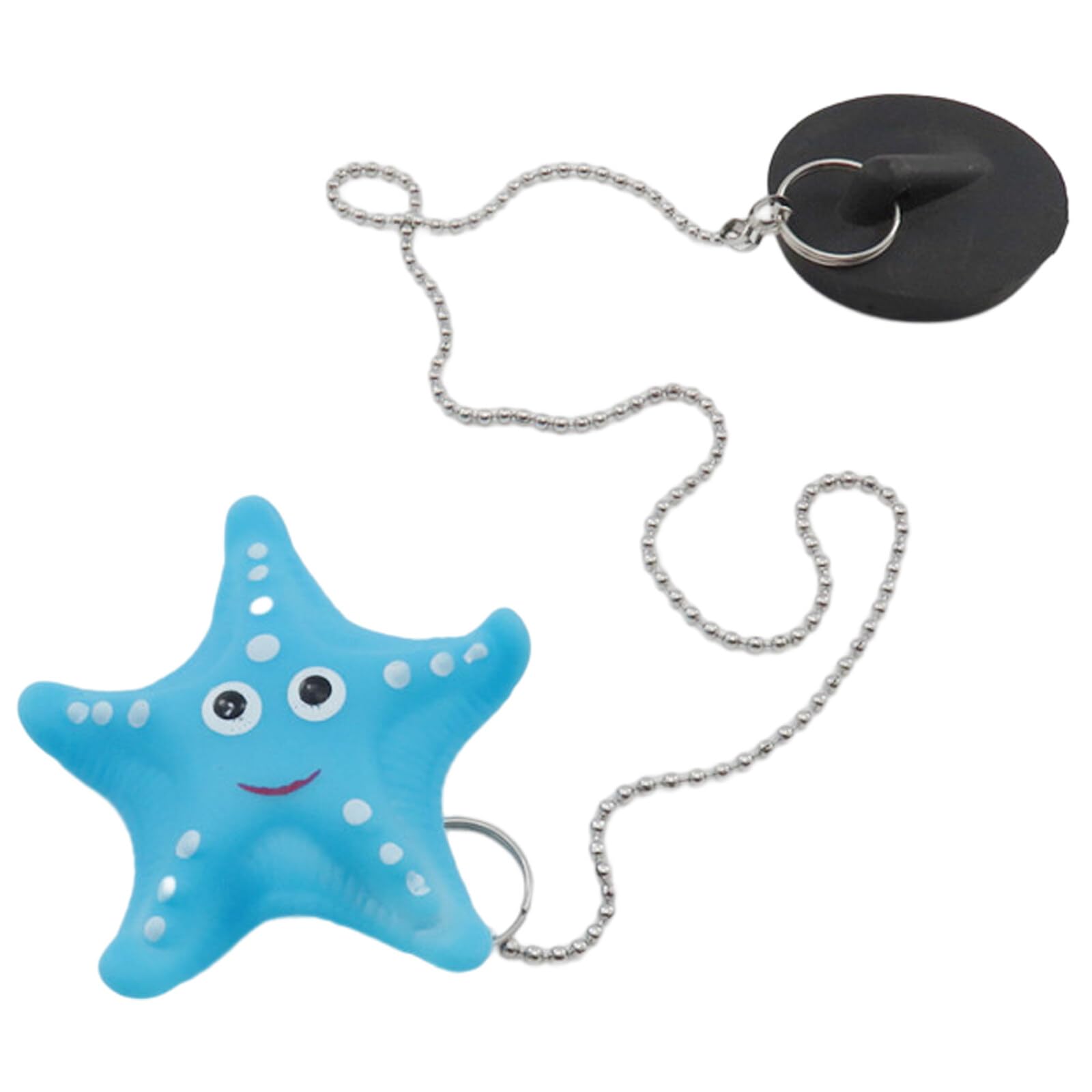KUYYFDS Drain Stoppers, Bath Plug and Chain Universal Sink Plug Rubber Starfish Floating Bath Tub Stopper for Bathroom Kitchen Washbasin