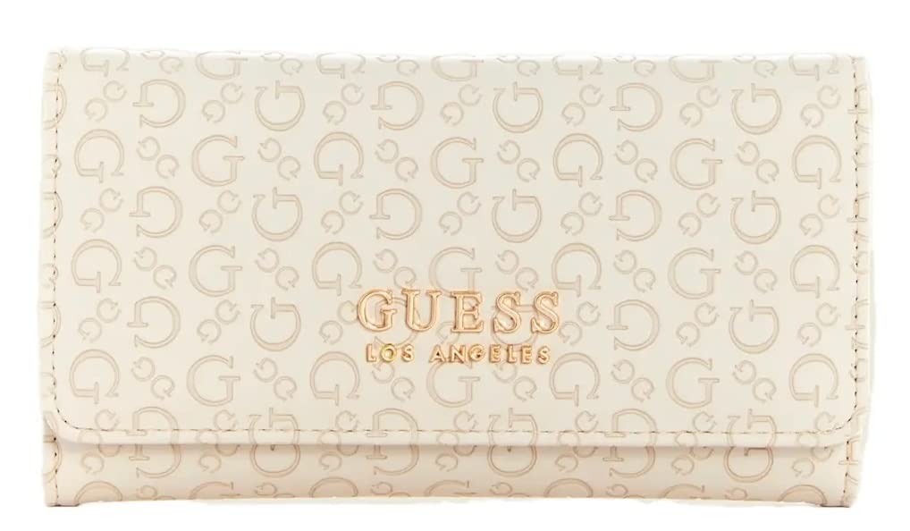 GUESS Factory Radwan Women's Logo Debossed Slim Logo Clutch - Stone