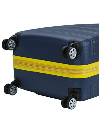 Rockland Unisex Adults Melbourne Hardside Expandable Spinner Wheel Luggage, Navy, 2-Piece Set (20/28)