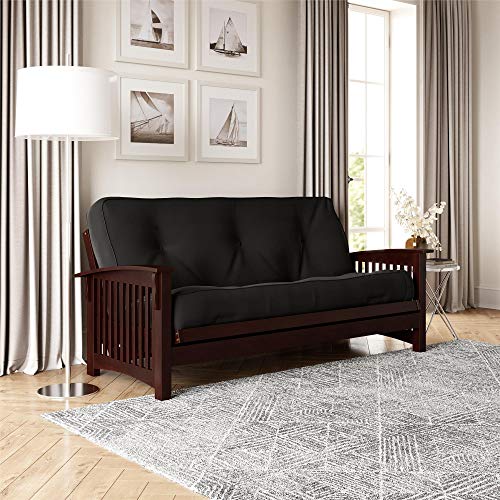 DHP 8 Inch Independently Encased Coil Futon Mattress, Black Microfiber