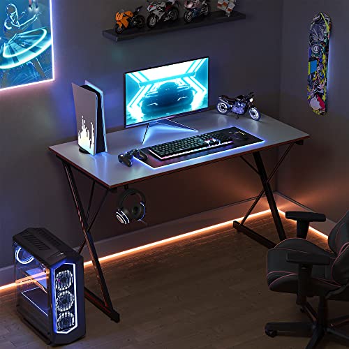 CubiCubi Gaming Desk 32 Inch PC Computer Desk, Home Office Desk Table Gamer Workstation, Simple Game Table, Gray
