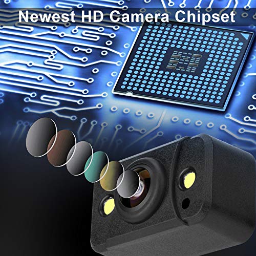 DALLUX Wireless Backup Camera with Stable Digital Signal,5 Inch Monitor+HD 1080P Front/Rear View Night Vision Waterproof Camera for Car,Pickup,Truck,RV,SUV,Van,Camper License Plate Easy Installation
