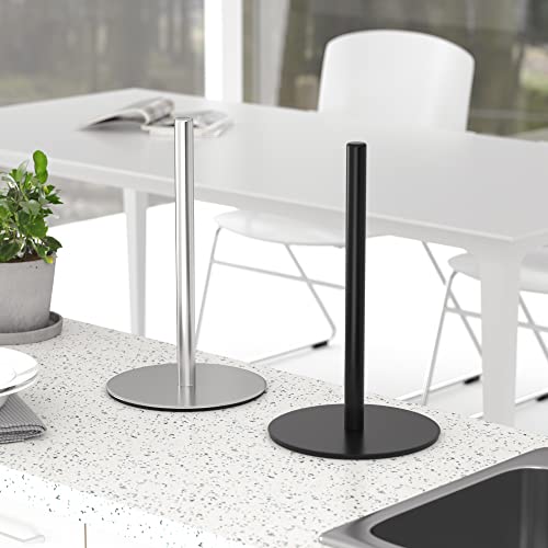 Silver Paper Towel Holder Free-Standing Kitchen Roll Holder, Premium Stainless Steel Kitchen Paper Holder for Kitchen Rolls Organizer, Classic Fashion Kitchen Roll Dispenser