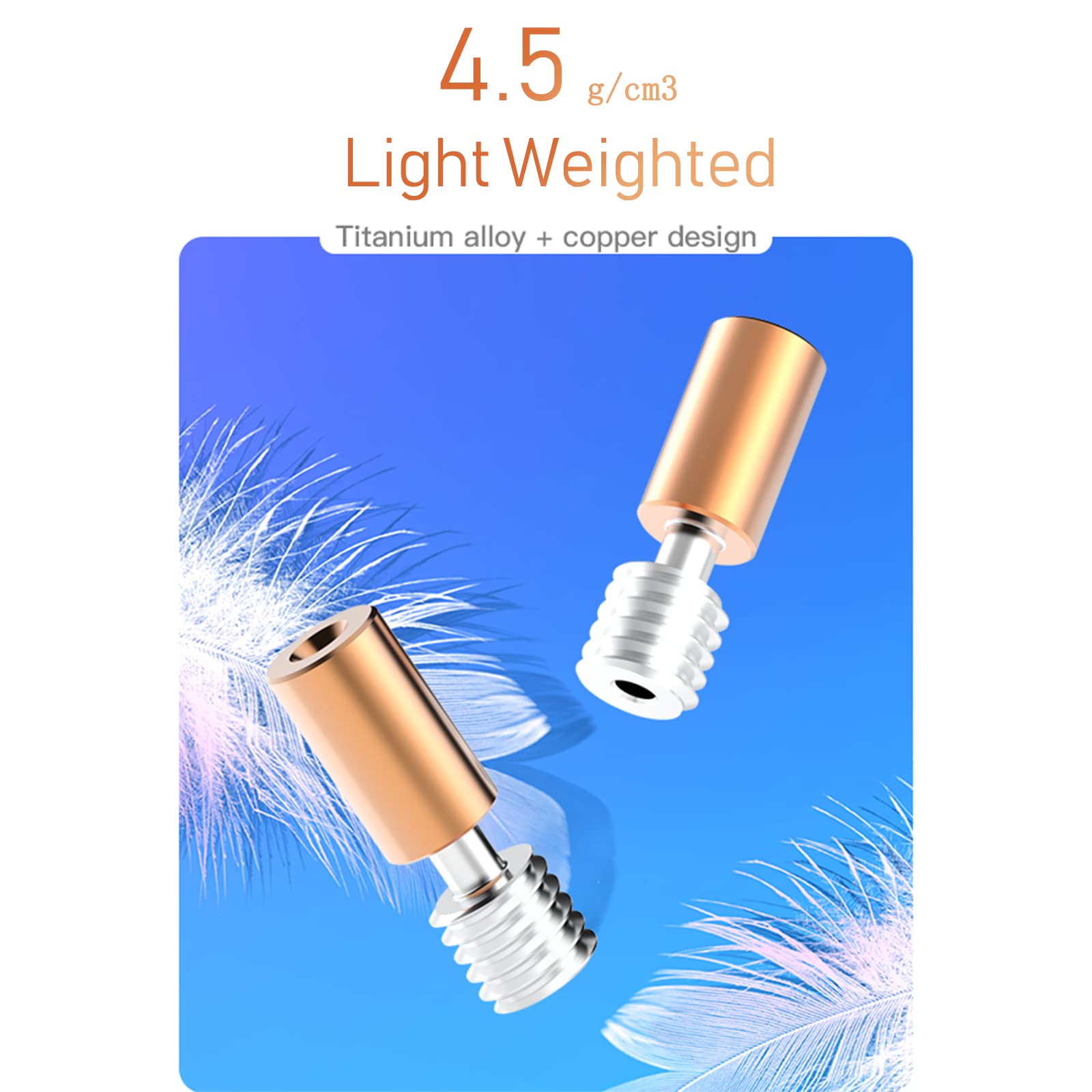 Creality Official Sprite Extruder Pro Upgrade Throat Tube, Copper+ Titanium Alloy 400℃ Bimetal Heatbreak for Creality Ender 3 S1,Ender 3 S1 Pro, 3D Printer with Sprite Extruder Installed