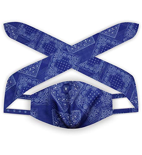 Decorative Masks Neck Gaiter Face Kids Mask Headband Bandana for Women Christmas Breathable Reusable Washable Face Cover Blue Pattern