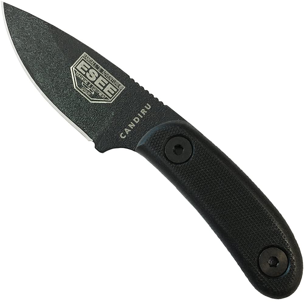 ESEE Knives Candiru Fixed Blade Knife with Handles (OD Blade/Black Handle)