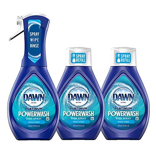 Dawn Powerwash Starter Kits, Dish Spray, Dish Detergent, Fresh Scent Bundle, Spray Bottle, 2 Refills…