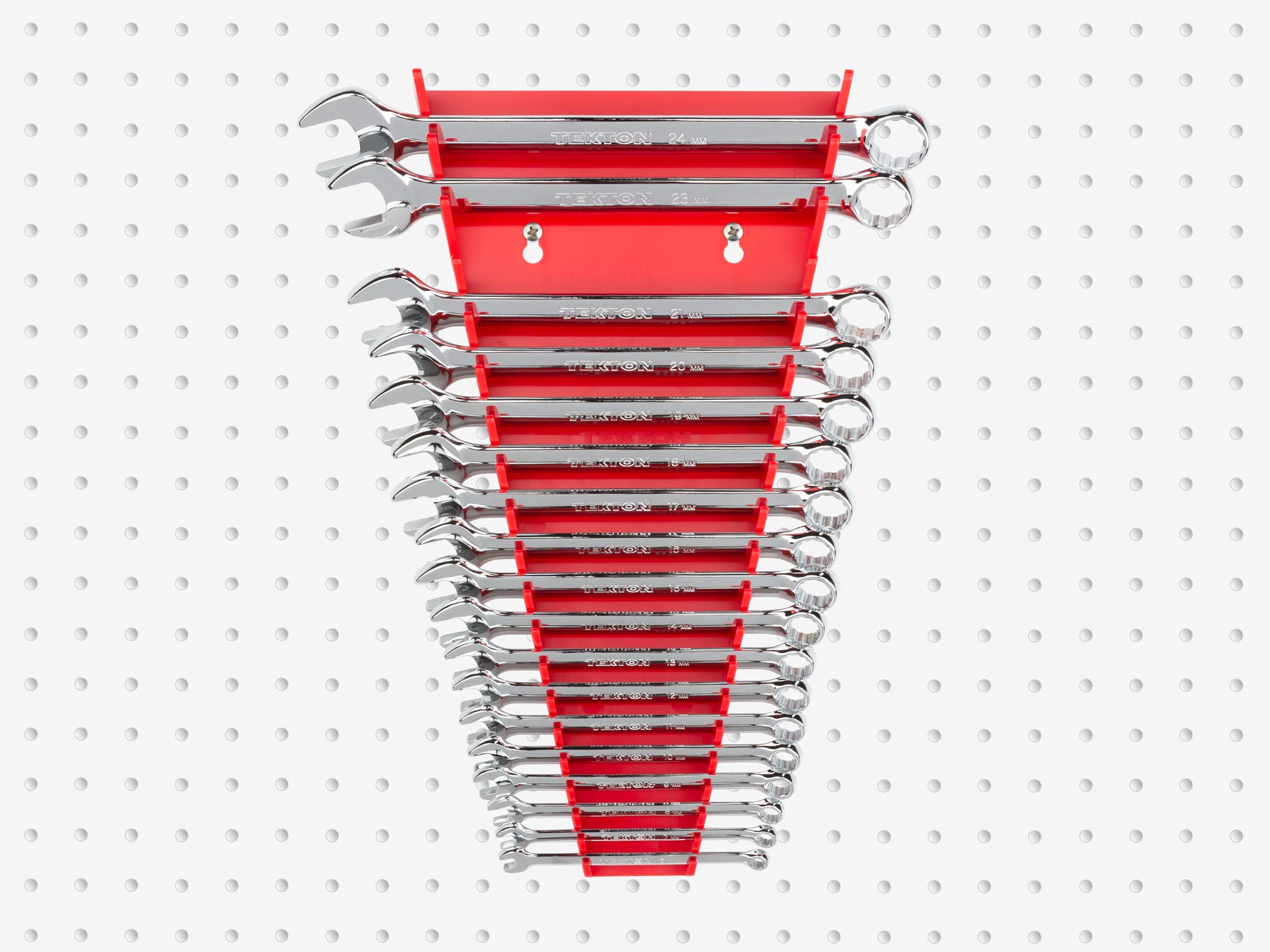 TEKTON 19-Tool Combination Wrench Organizer Rack (Red) | ORG29219 | Made in USA