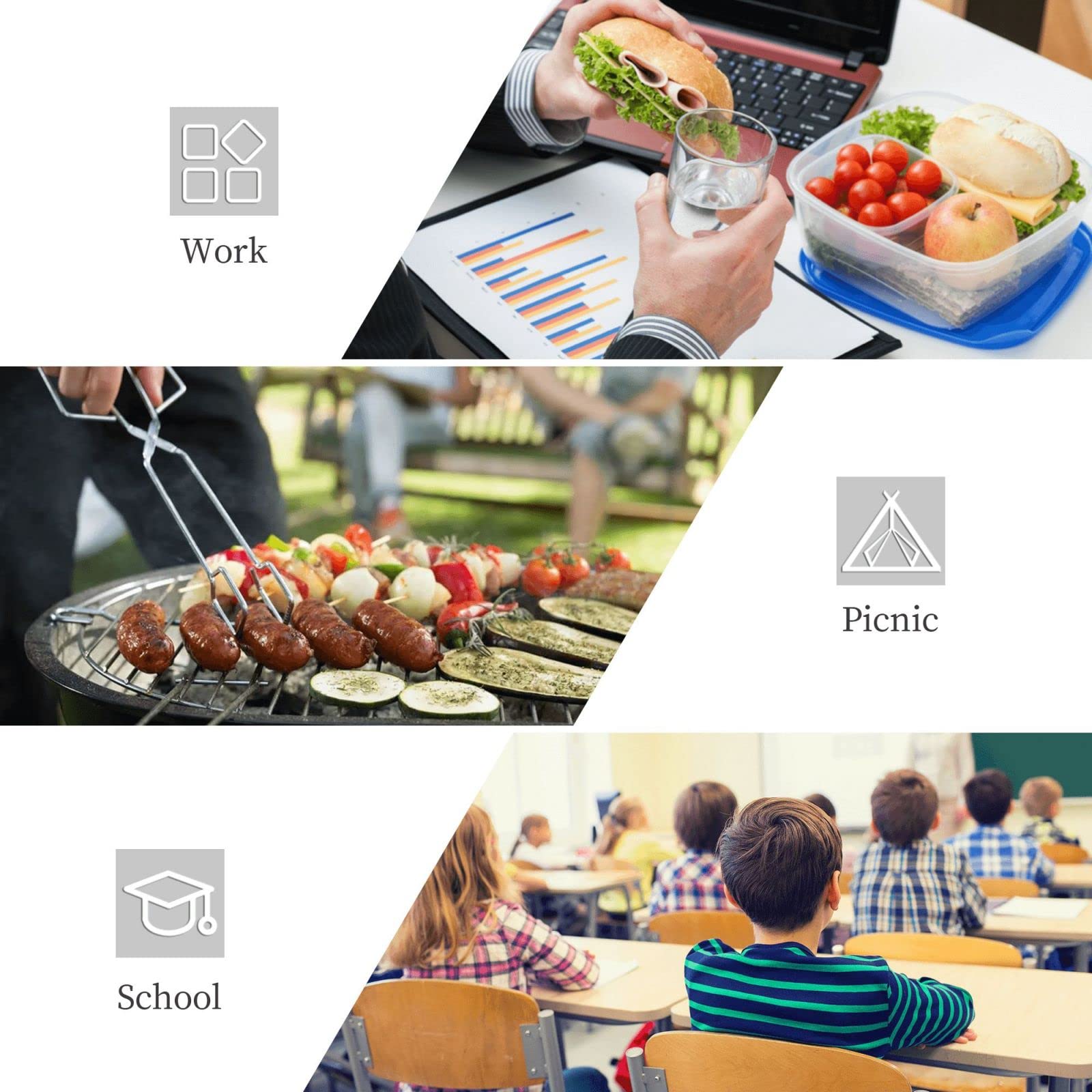 Fiokroo Lunch Bag Insulated Black Marble Texture Lunch Box Marbling Reusable Lunch Tote Bag For School Work College Outdoor Travel Picnic, 10l