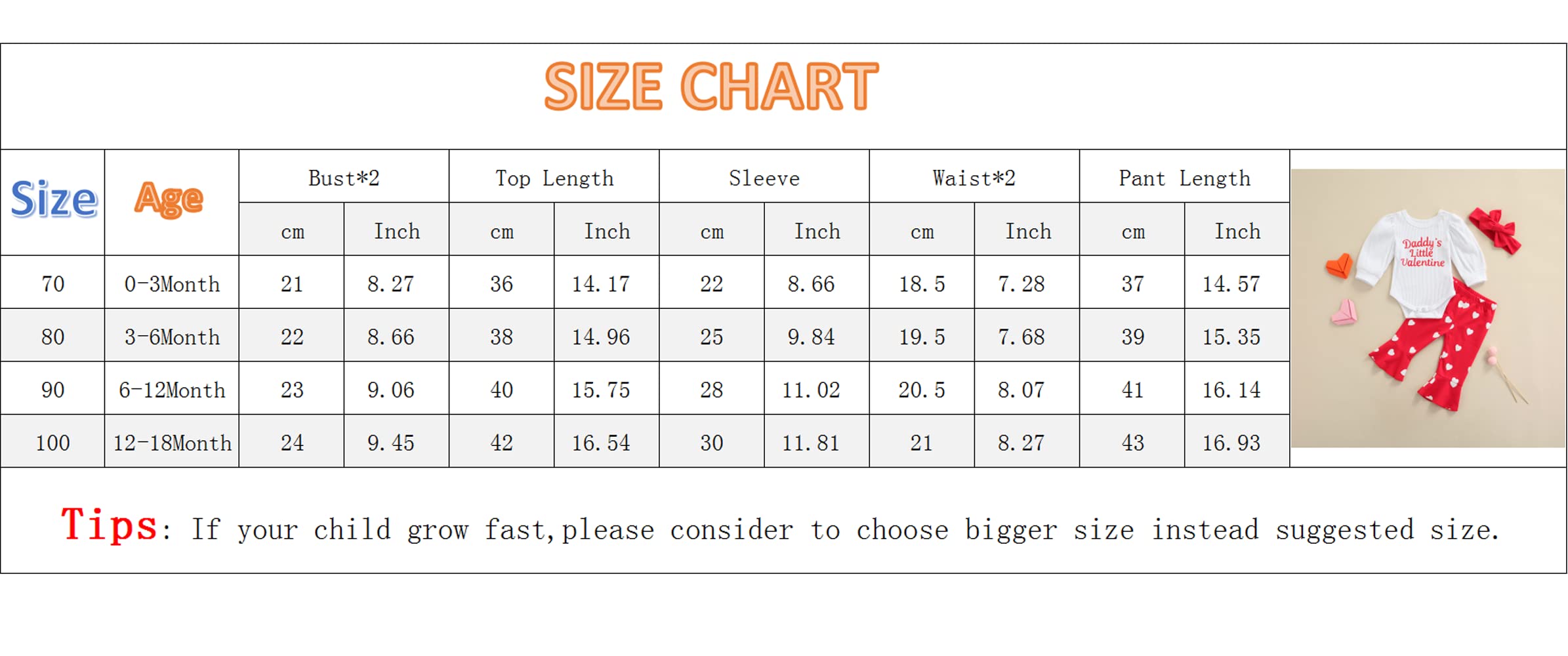 Sunwittafy Toddler Baby Girl Daddy's Little Valentine Clothes Letter Romper Puff Sleeve Romper Heart Print Flared Pants Headband